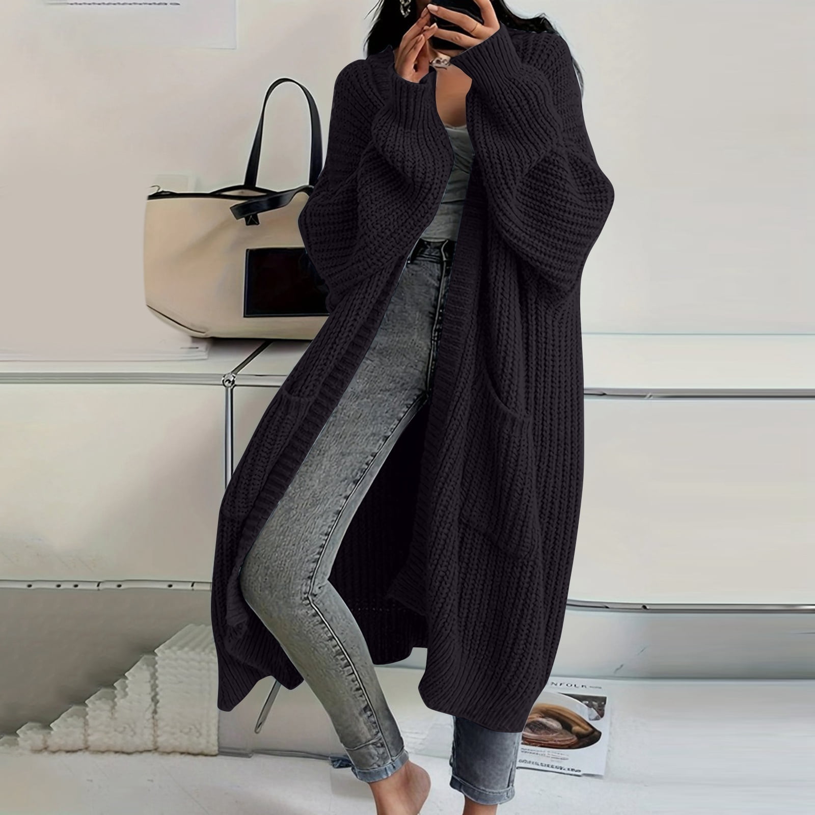 Chunky Cardigan Sweaters for Women 2025 Fall Open Front Coat Long ...