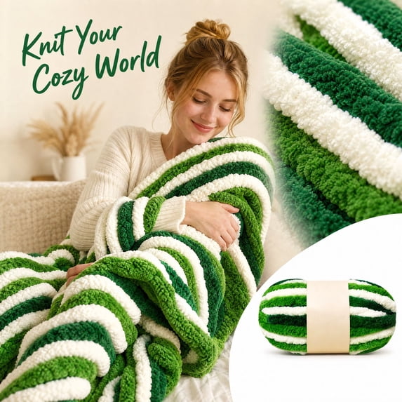 Chunky Chenille Yarn Super Bulky Arm Knitting Giant Crocheting Thread ...