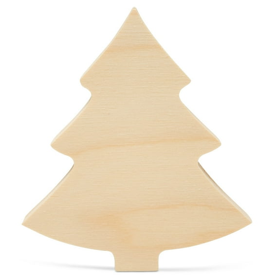 Chunky Christmas Wood Tree Cutout 4-inch, Small Wooden Tree for Crafts ...