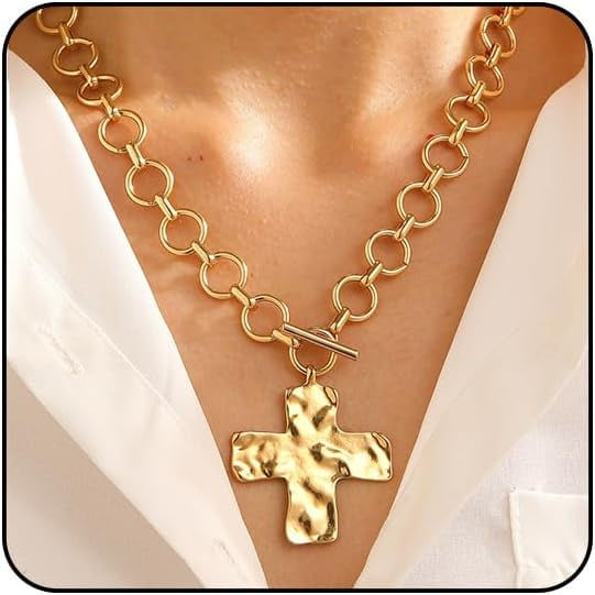 Chunky Cross Necklace for Women Statement Necklace Big Cross Pendant ...