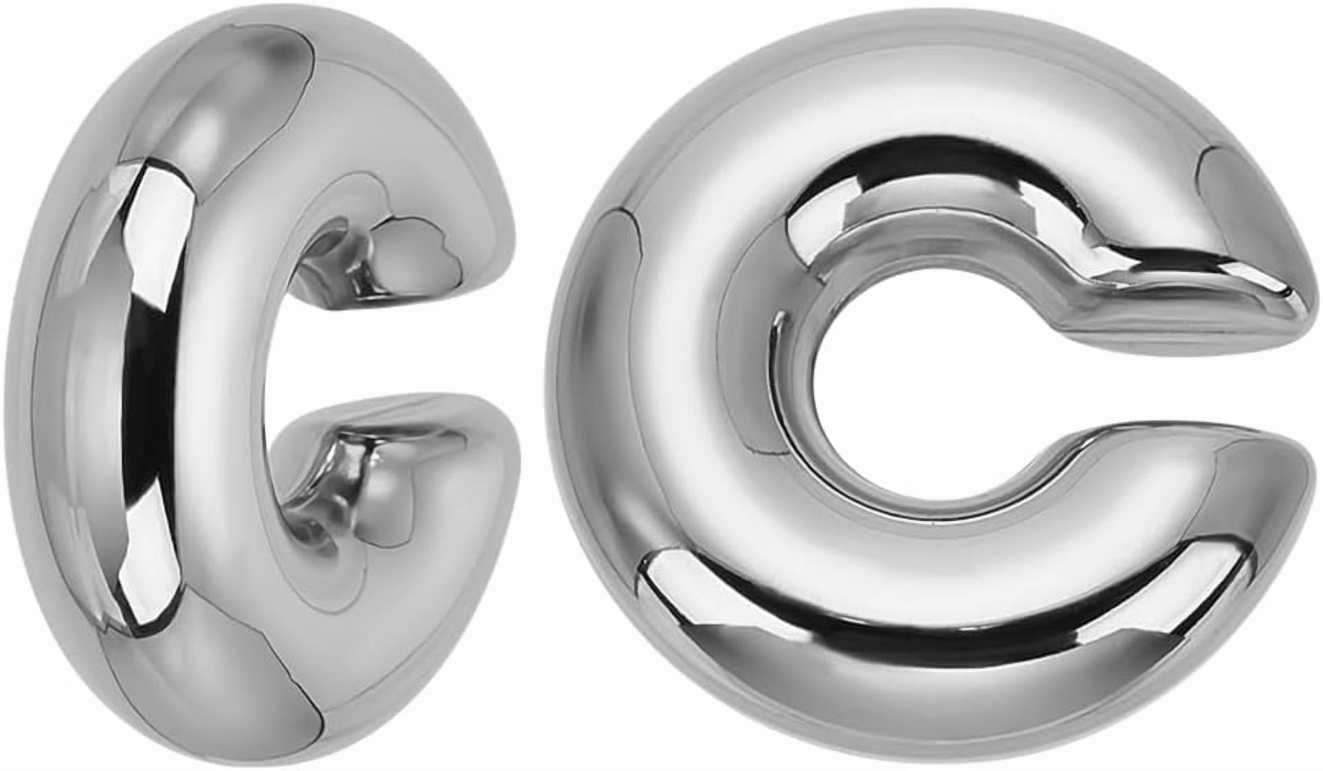 Chunky Ear Cuff Earrings Stainless Steel Ear Cuff Secure Non Pierced ...