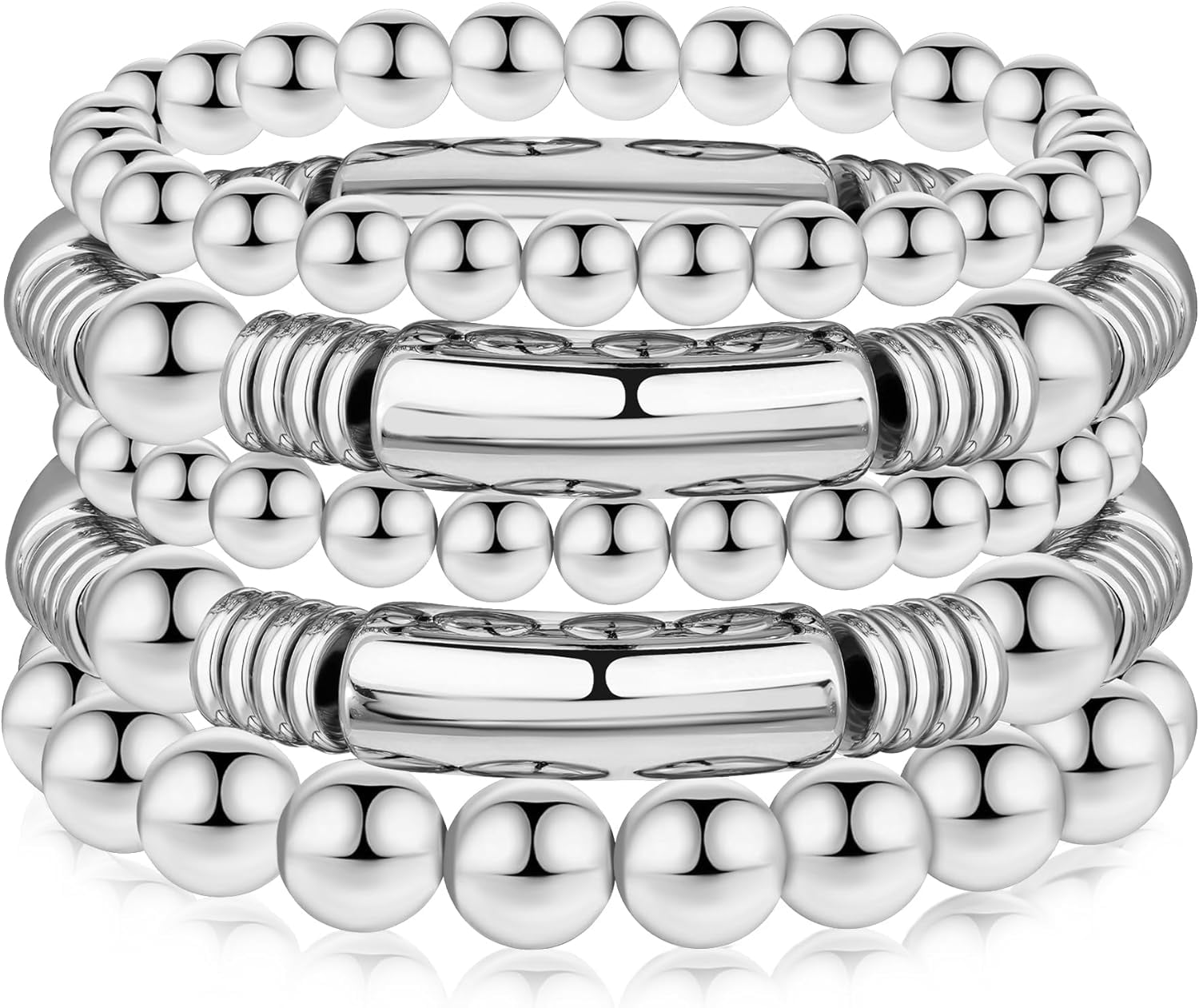 Chunky Gold Bangle Bracelet Set Stack For Women Men Stretchy Snake Link Chain Flexible Wide ...