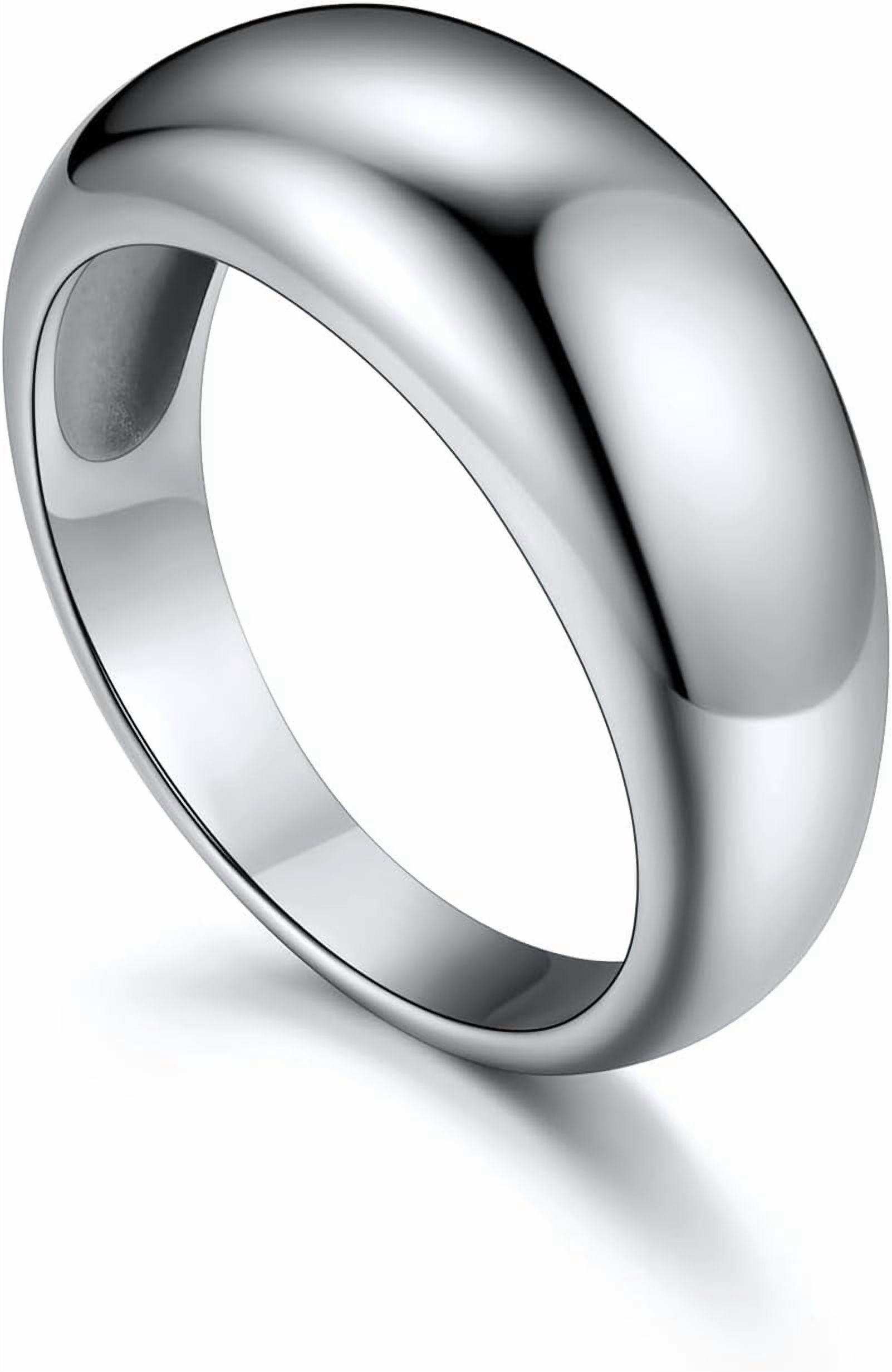 Chunky Gold Dome Rings for Women, Stainless Steel/18KGold Plated/Black ...