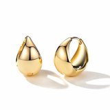Chunky Gold Hoop Earrings 18K Gold Plated for Women, Minimalist Jewelry ...