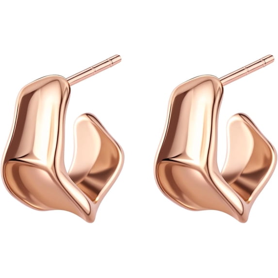 Chunky Gold Hoop Earrings for Women, 14K Gold/Silver Plated Statement ...