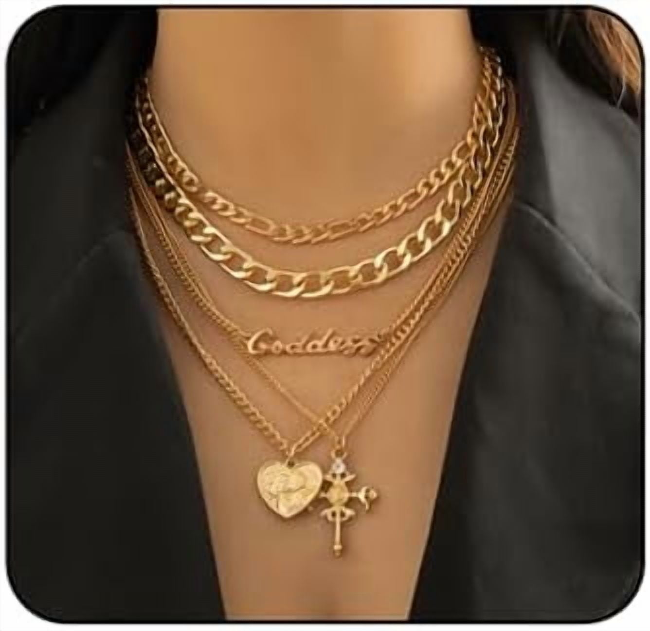 Chunky Gold Necklace Set for Women Layered Stack Gold Necklaces ...