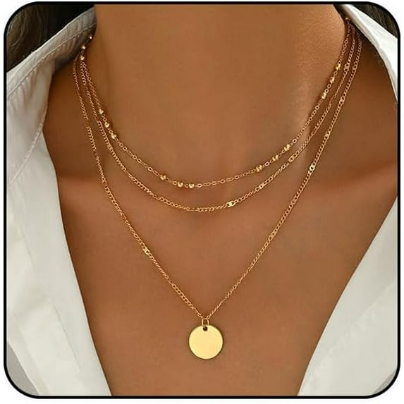 Chunky Gold Necklace Stack for Women Layered Necklaces for Women Silver ...