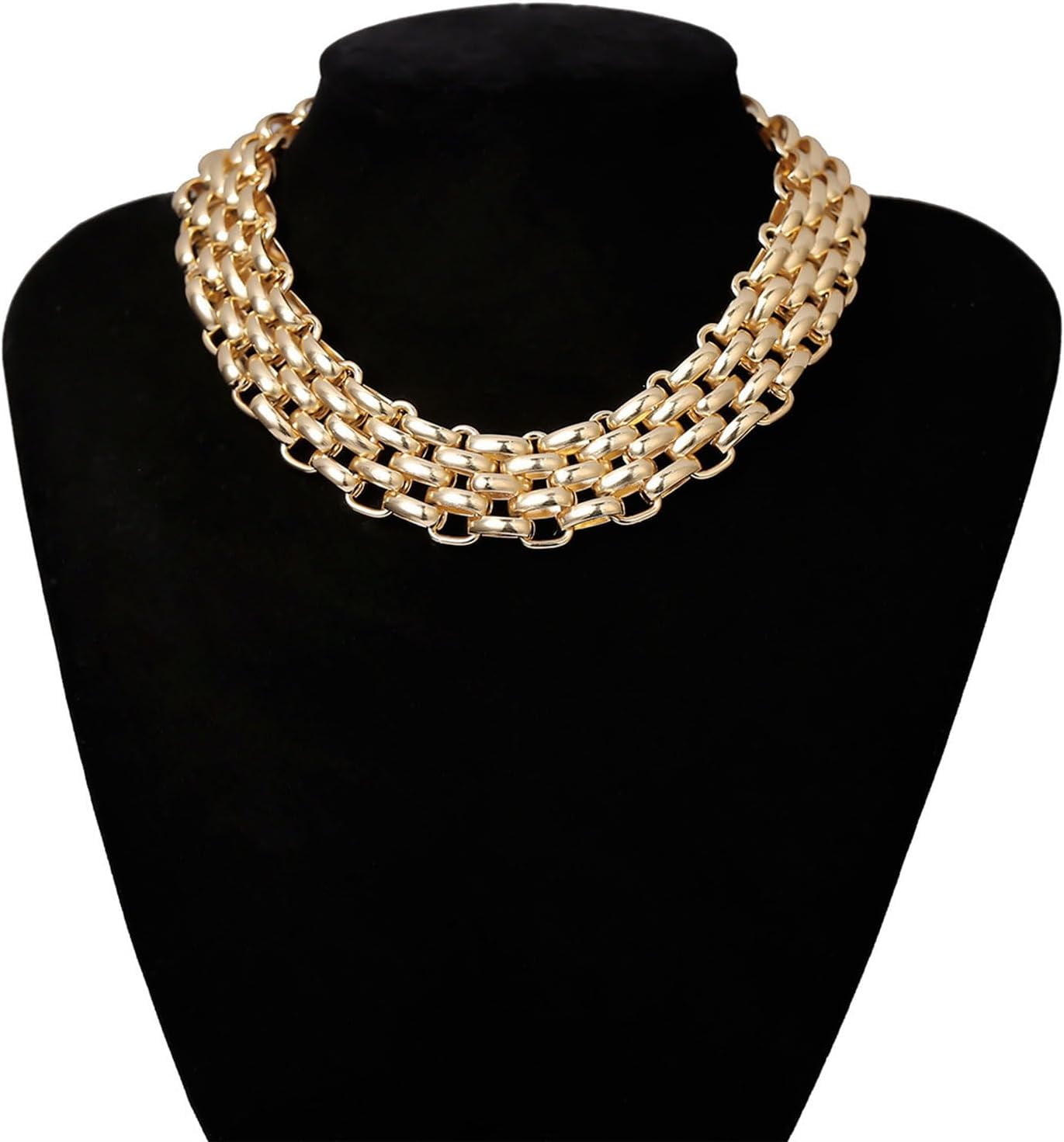 Chunky Gold Necklace for Women Trendy Gold Cuban Link Chain Statement ...