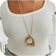 Chunky Gold Necklace for Women Boho Geometric Hollow Square Pendant ...
