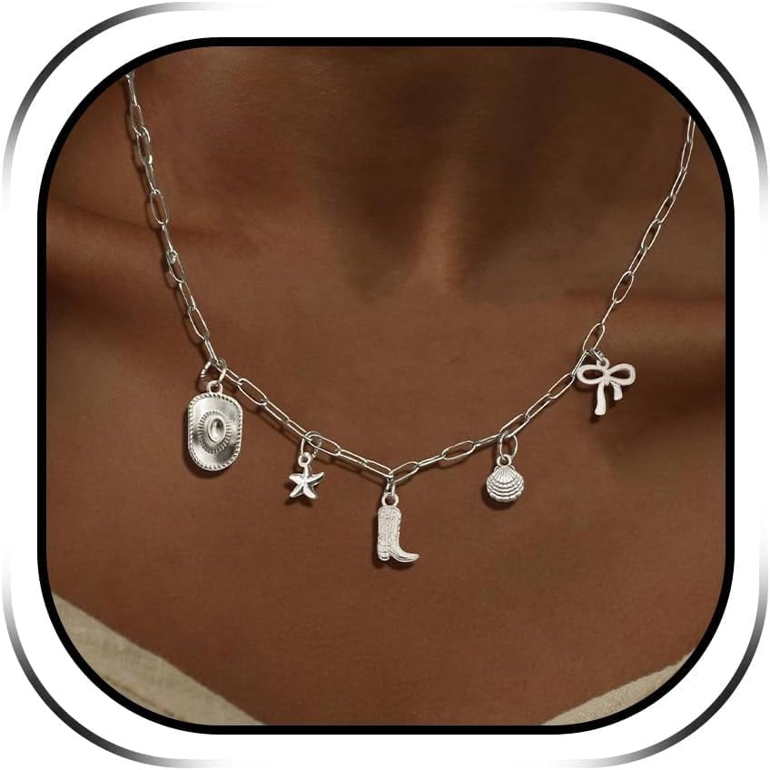 Chunky Gold Necklace for Women Charm Necklace Dainty Gold Paperclip ...