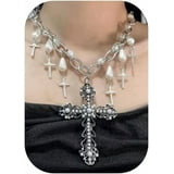 Chunky Gothic Cross Necklace Men Women， Exaggerate Large Cross Pendant ...
