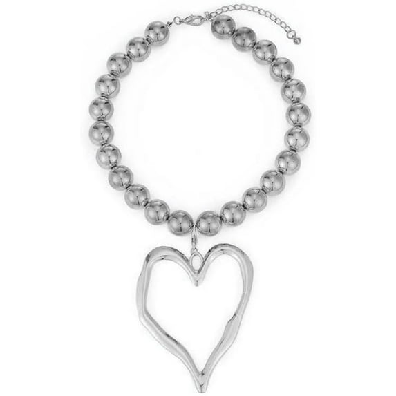 Chunky Heart Necklaces for Women Y2k Large Hollow Heart Necklaces Big ...