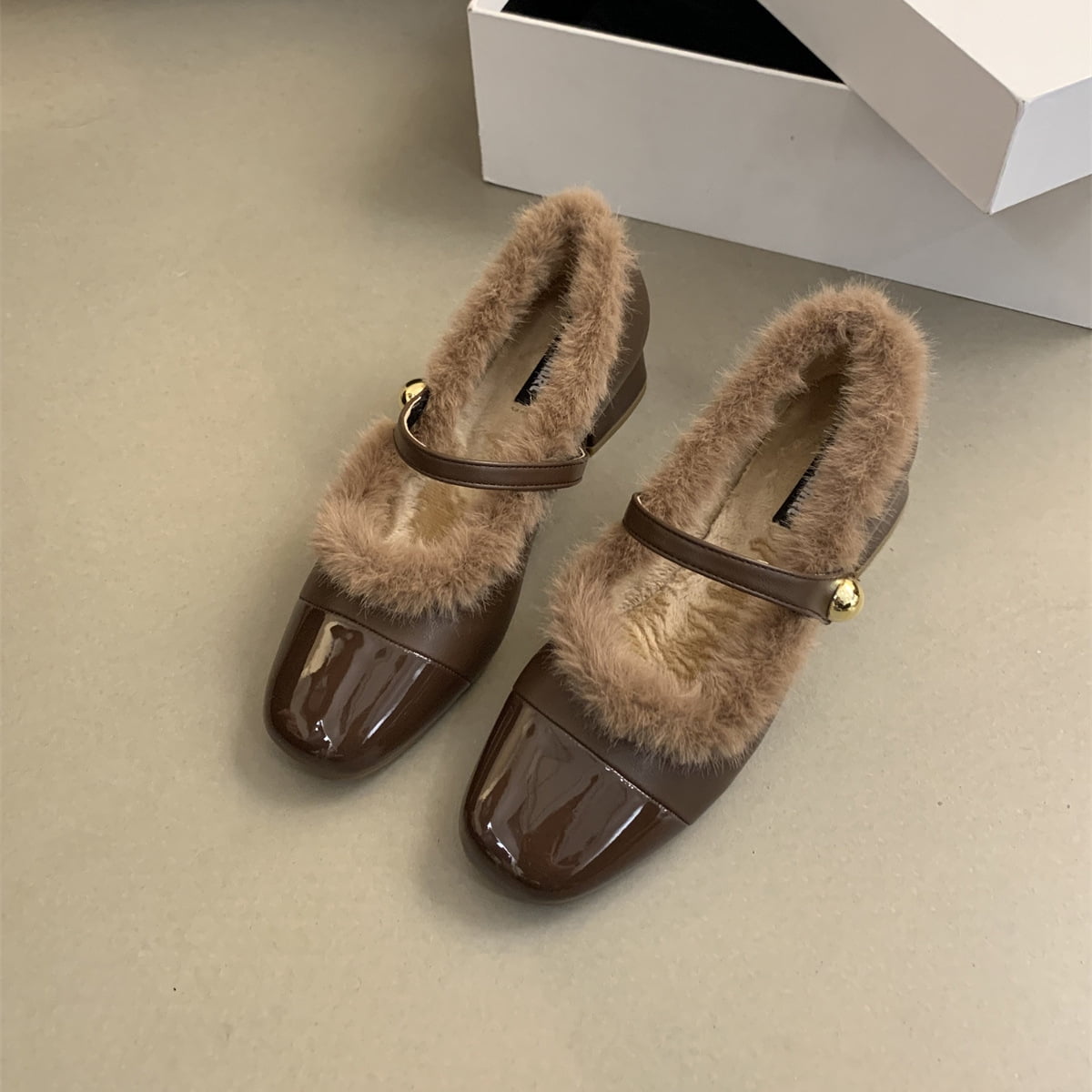 Chunky Heel Mary Jane Shoes Women's Winter 2024 New French Evening ...