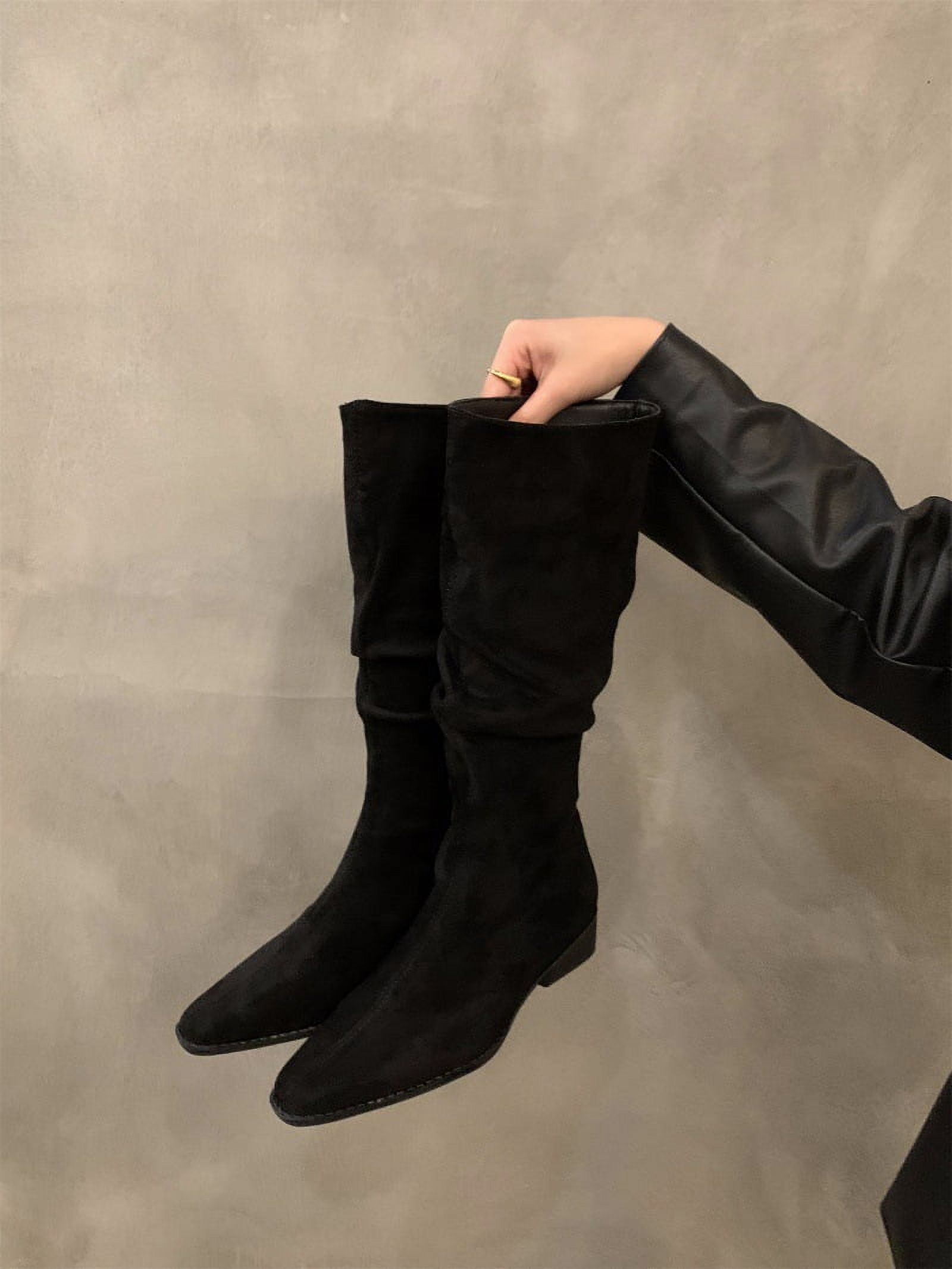 HHH Chunky Heel Western Denim Retro Boots Women's Shoes 2024 New Autumn ...
