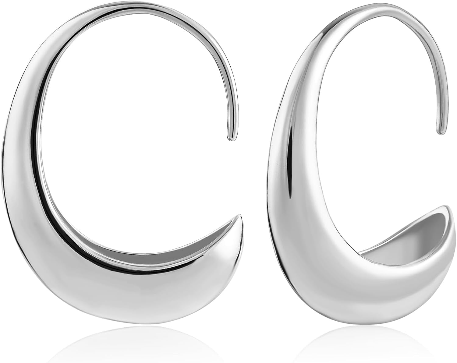 Chunky Hoop Earrings Open Oval Drop Earrings Teardrop Hoop Dangle ...