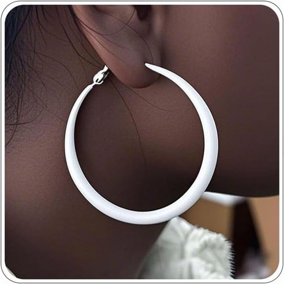 Chunky Hoop Earrings for Women 80s 90s Statement Wide Hoop Earrings ...