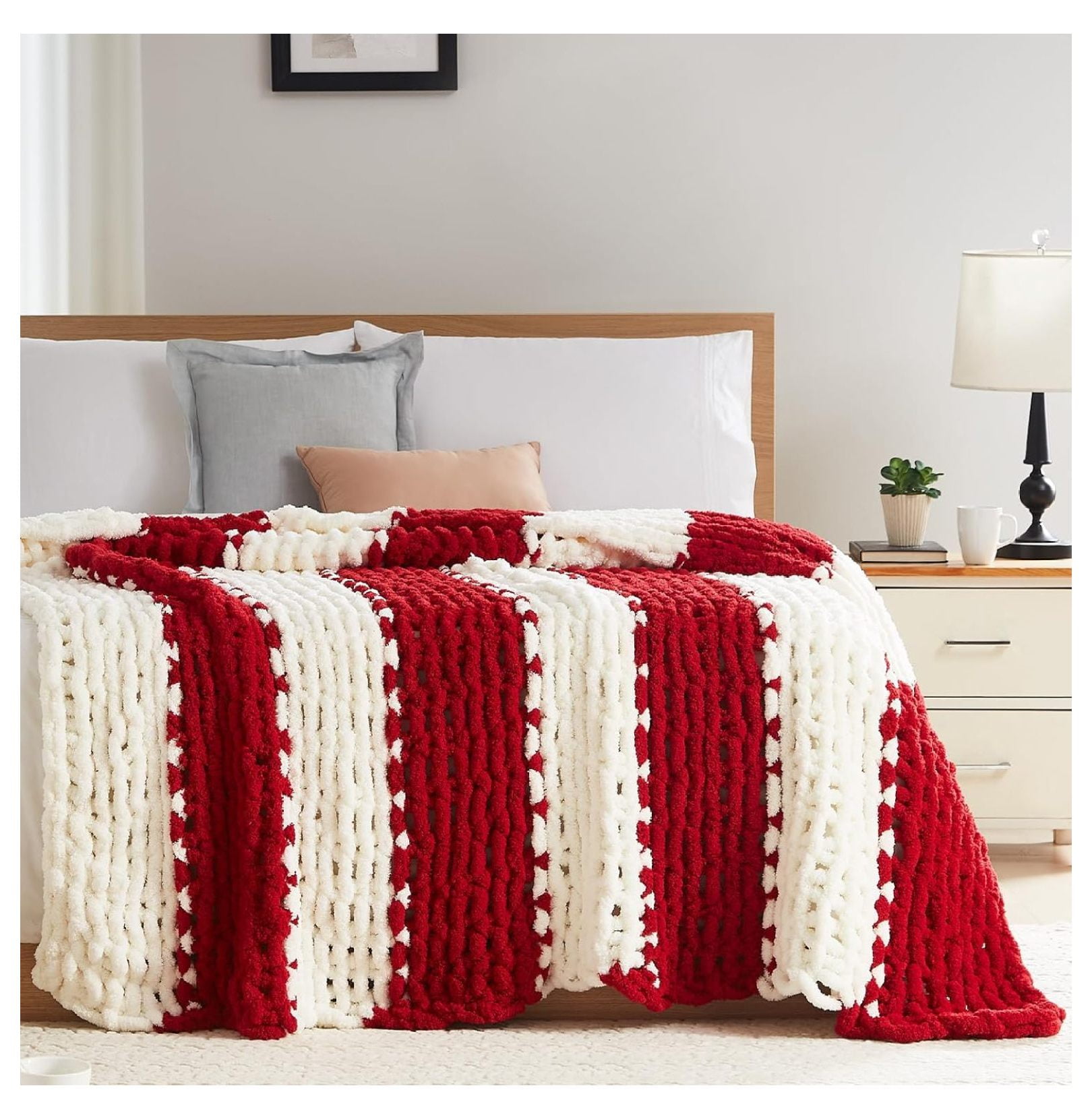 Chunky Knit Blanket Throw - Soft Chunky Throw Blanket 40x50: 100% Hand ...
