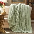 Chunky Knit Chenille Throw Blanket, Dual-Sided Soft Chenille Breathable ...
