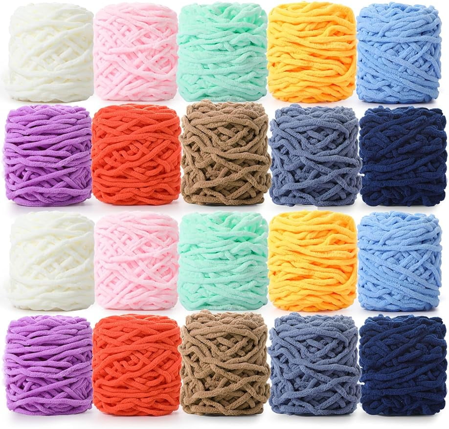 Customer reviews for Chunky Knit Chenille Yarn Soft Velvet Yarn Crochet ...