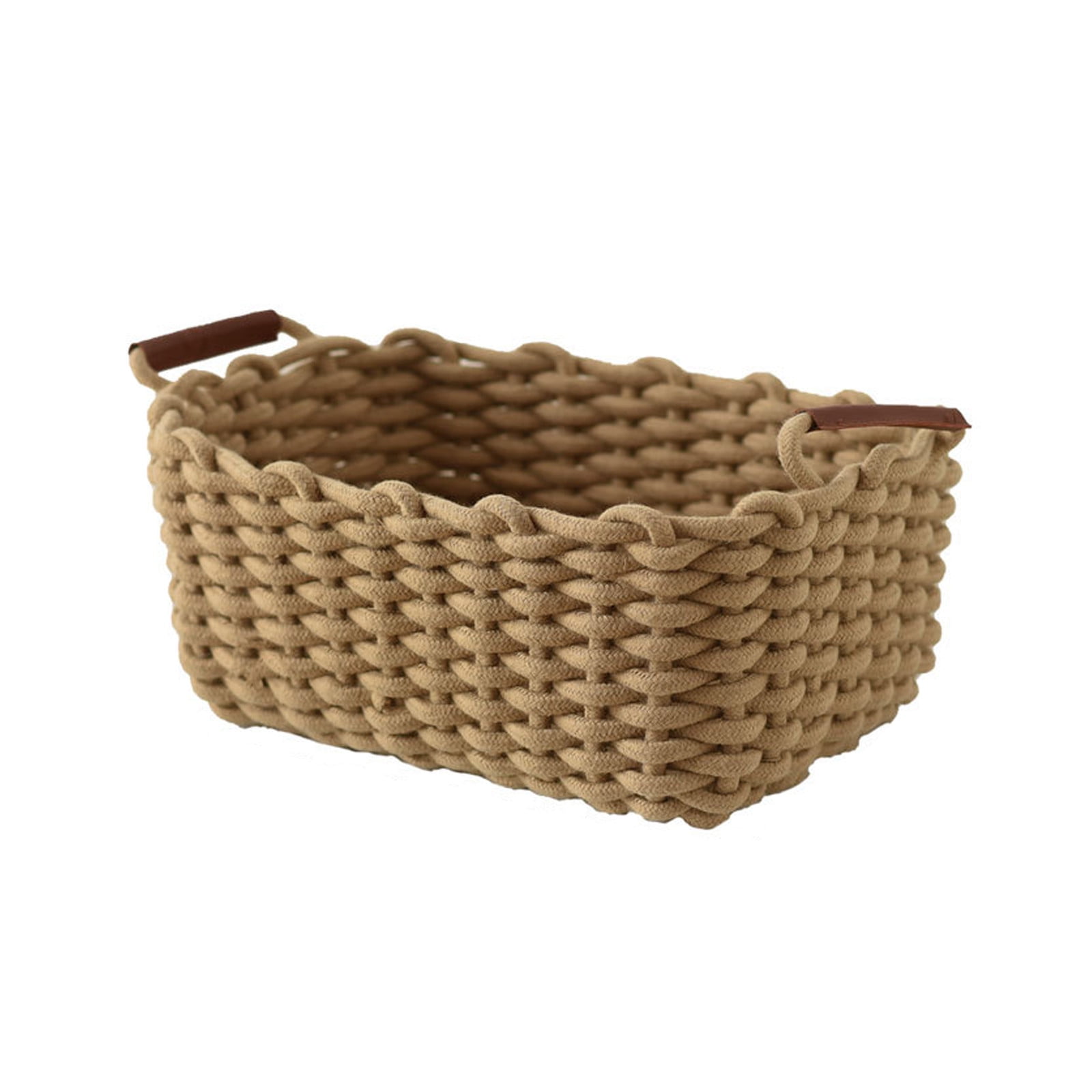 A Chunky Knit Storage Basket Woven Rope Storage Box Handmade Decorative ...