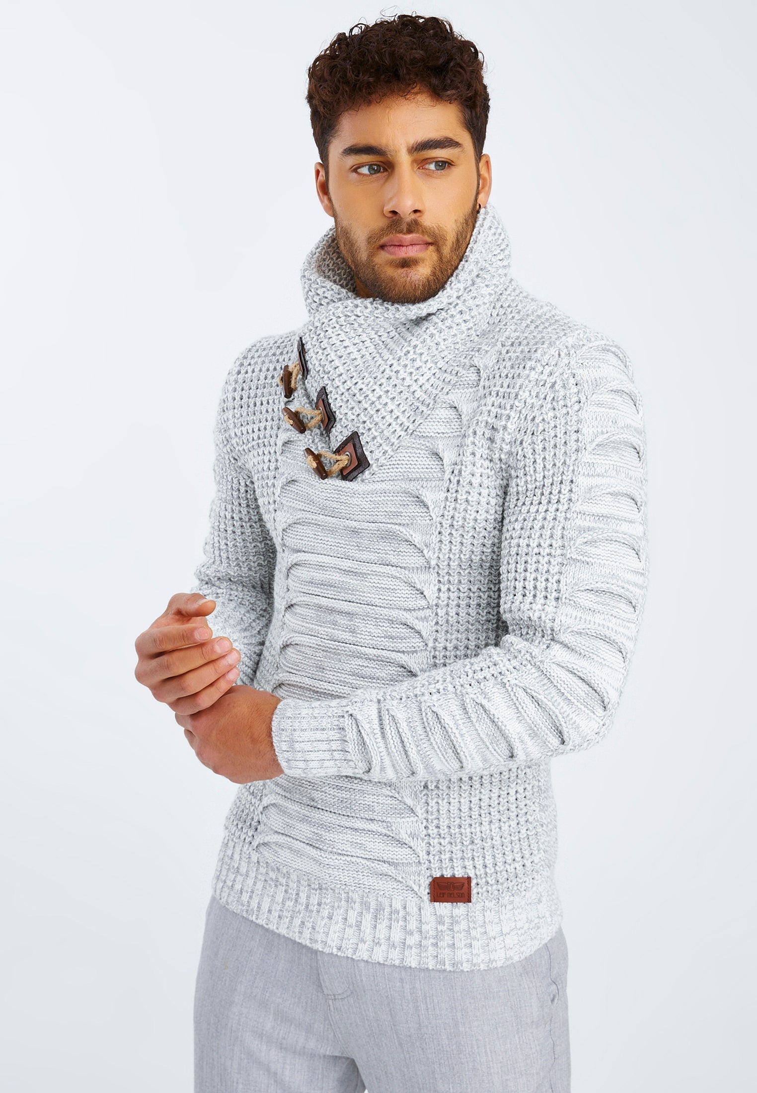Chunky Knit Sweater With A Shawl Collar - Walmart.com
