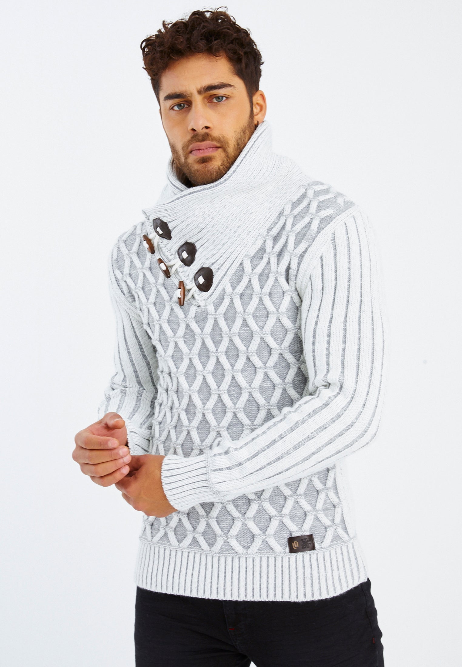 Chunky Knit Sweater With Shawl Collar - Walmart.com