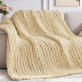 Chunky Knit Throw Blanket, 50''*60'' Knitted Throw Chenille Blankets ...