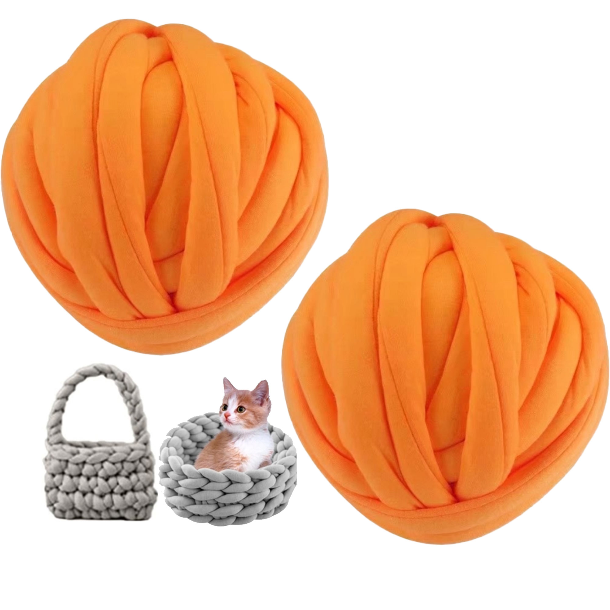 Chunky Knit Yarn for Hand Knitting Blankets, Super Soft Big Jumbo ...