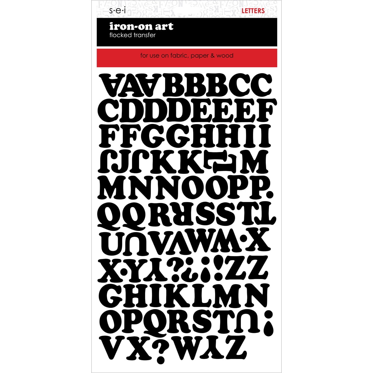 Chunky Letter Transfers .75" 1 Sheet/Pkg-Black, Pk 6, SEI - Walmart.com