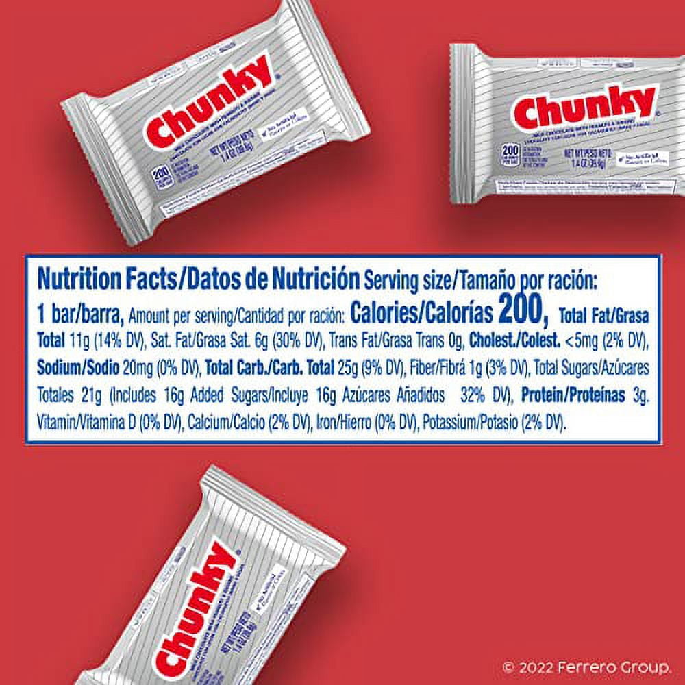 Chunky Milk Chocolate with Peanuts and Raisins Candy Bar, Bulk 24 Pack ...