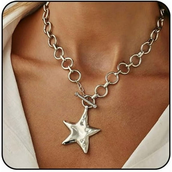 Chunky Necklace for Women Big Star Necklaces for Women Trendy Large ...