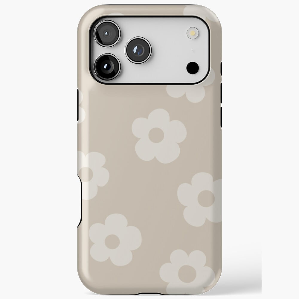 Chunky Retro Flowers Sand Color Art iPhone Case 11 through 17 Pro Max ...