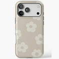 Chunky Retro Flowers Sand Color Art iPhone Case 11 through 17 Pro Max ...