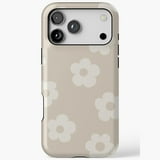 Chunky Retro Flowers Sand Color Art iPhone Case 11 through 17 Pro Max ...