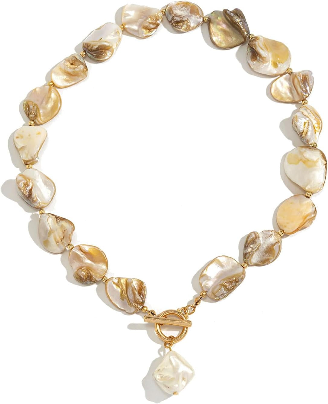 Chunky Shell Choker Necklace for Women Colorful Irregular Shell Beaded ...