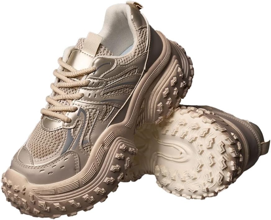 Chunky Sneakers for Women,Platform Vintage Lace-up Shoes,Fashion ...