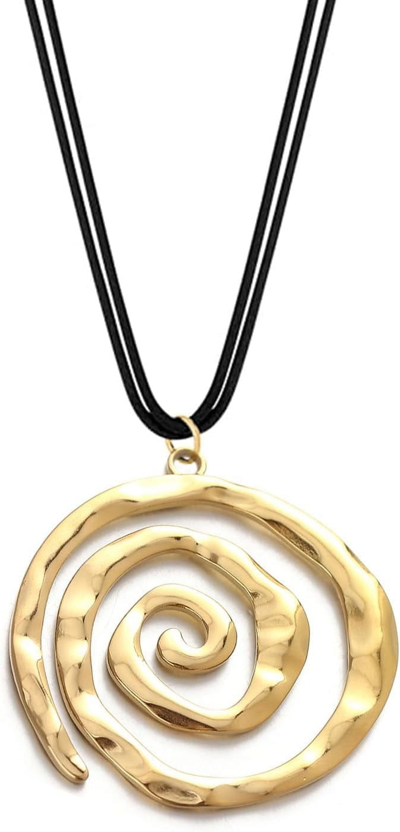 Chunky Spiral Swirl Necklace - Aesthetic Grunge Jewelry for Trendy ...