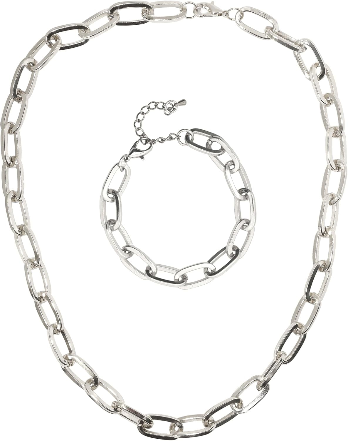 Chunky Statement Necklace for Women - Adjustable Chain Link Fashion ...