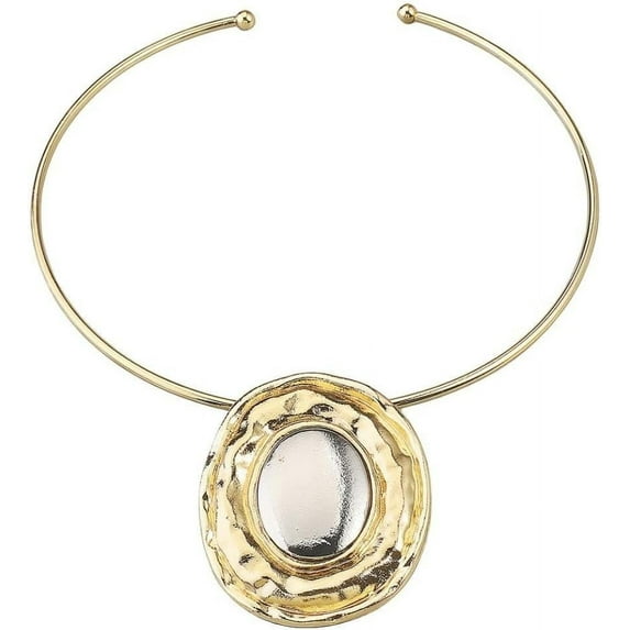 Chunky Statement Necklaces - African Choker Necklace with Gold Oval ...