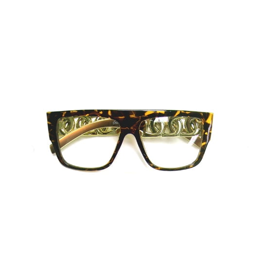 Chunky Tortoise and Gold Hip Hop Glasses - Walmart.com