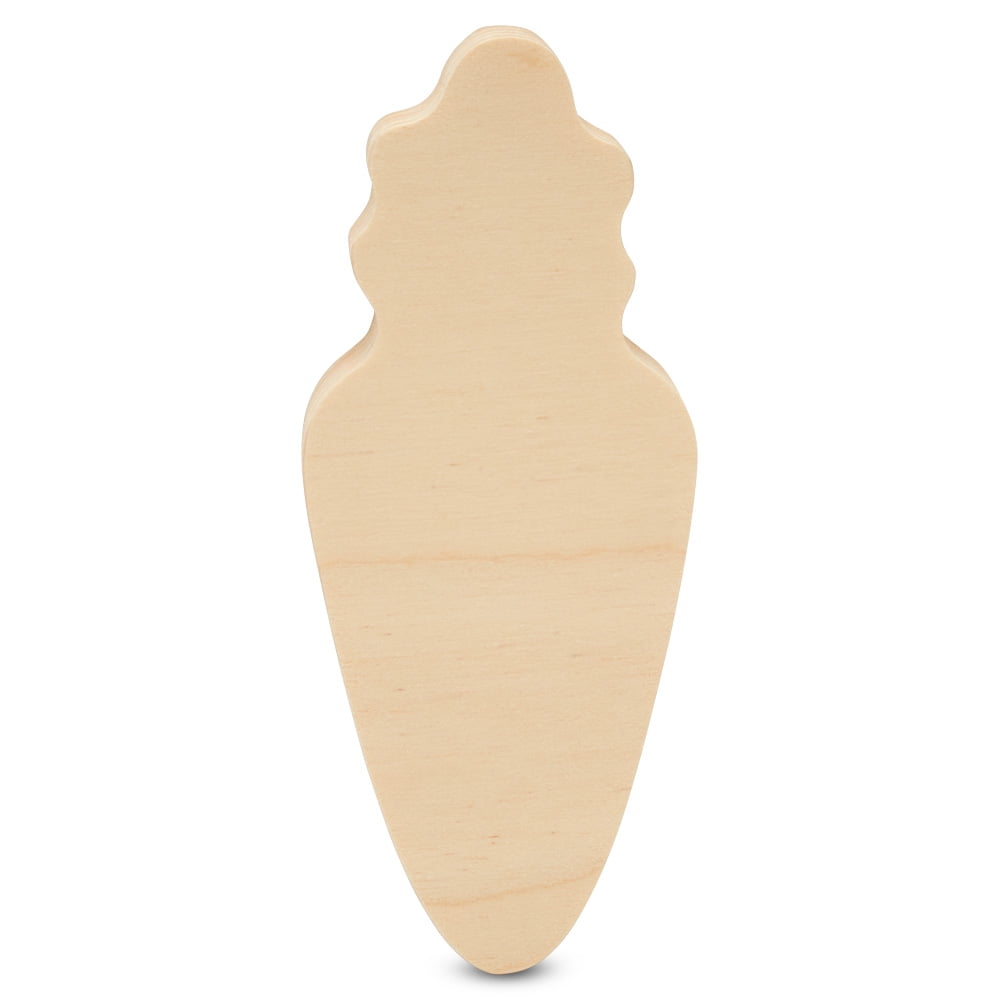 Chunky Unfinished Wooden Carrot Cutout 4-inch, Pack of 5 Nature Themed ...