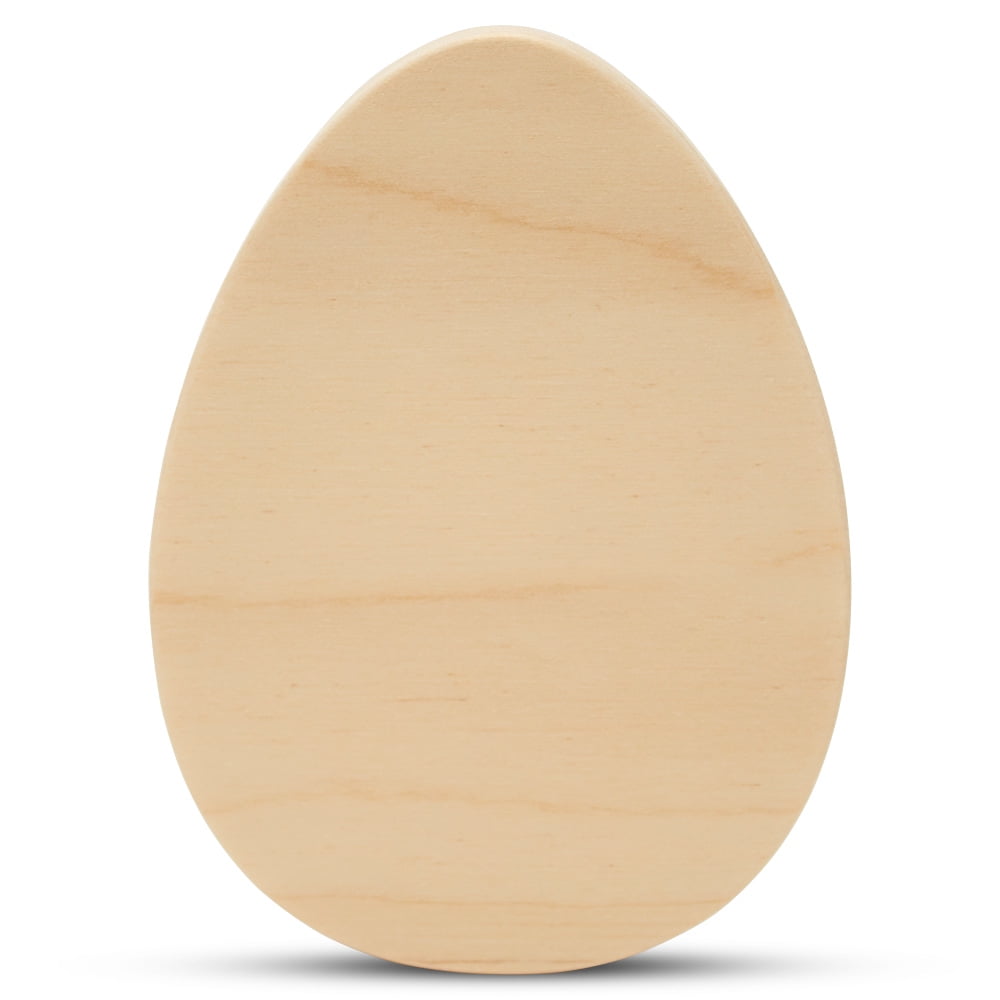 Chunky Wooden Egg Cutout 4-inch, Pack of 10 Unfinished Spring Cutouts ...