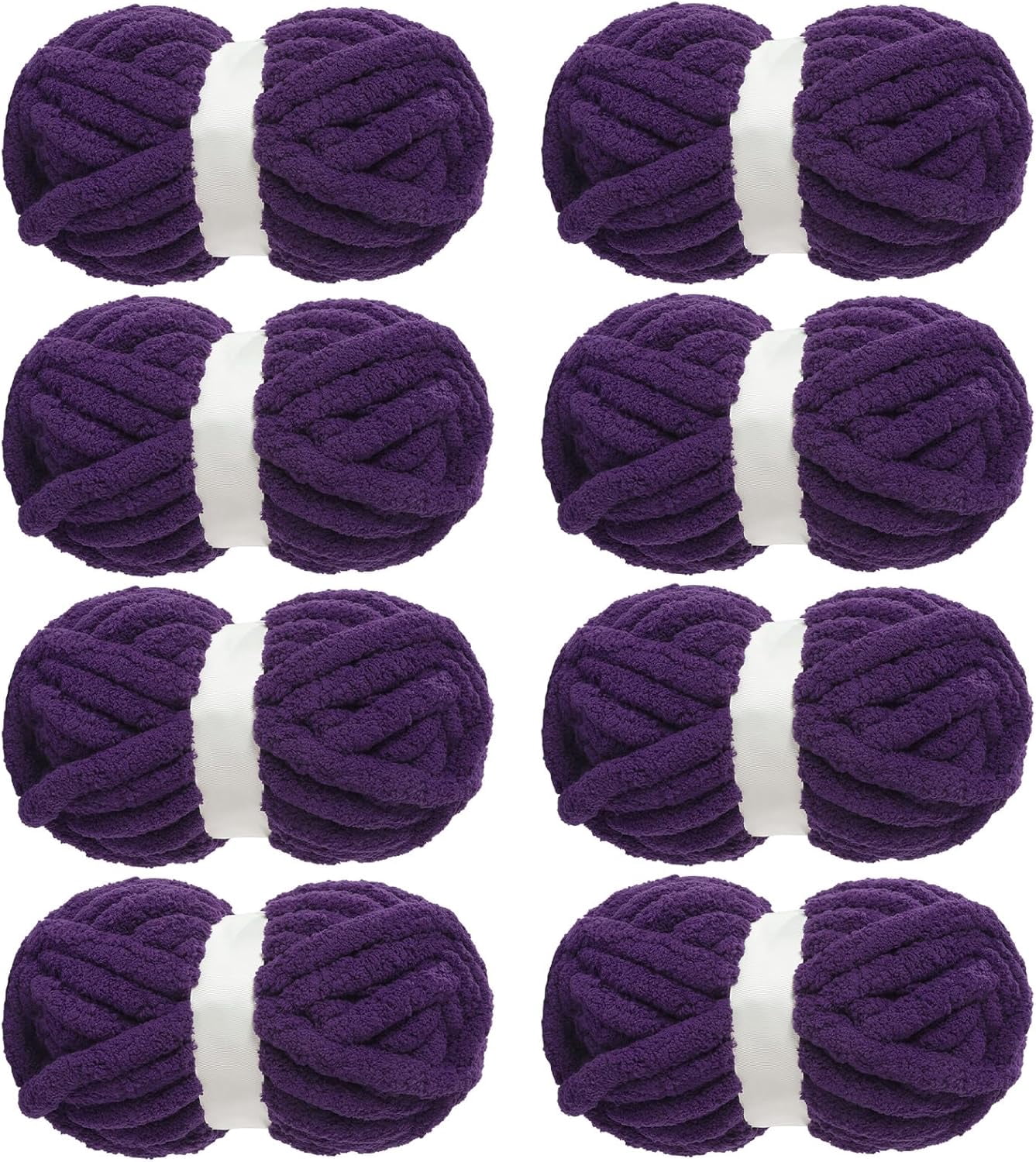 Chunky Yarn for Crocheting 8 Pack,Lake Blue Fluffy Jumbo Chenille Yarn ...