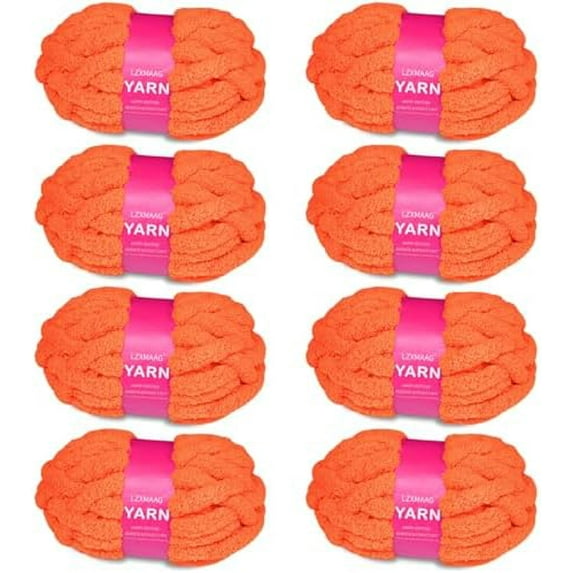 Chunky Yarn for Hand Knitting and Blankets – Super Soft Jumbo Chenille ...