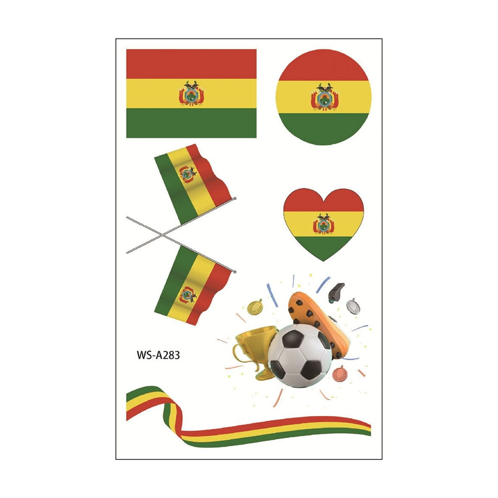 Chunleiiii Football Cup Sticker And Sweat Disposable Face And Arm ...