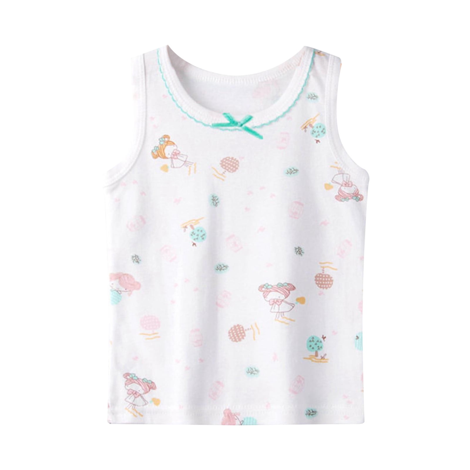 Chunleiiii Girls' Cotton Halter Small Vest Summer Thin Floral ...