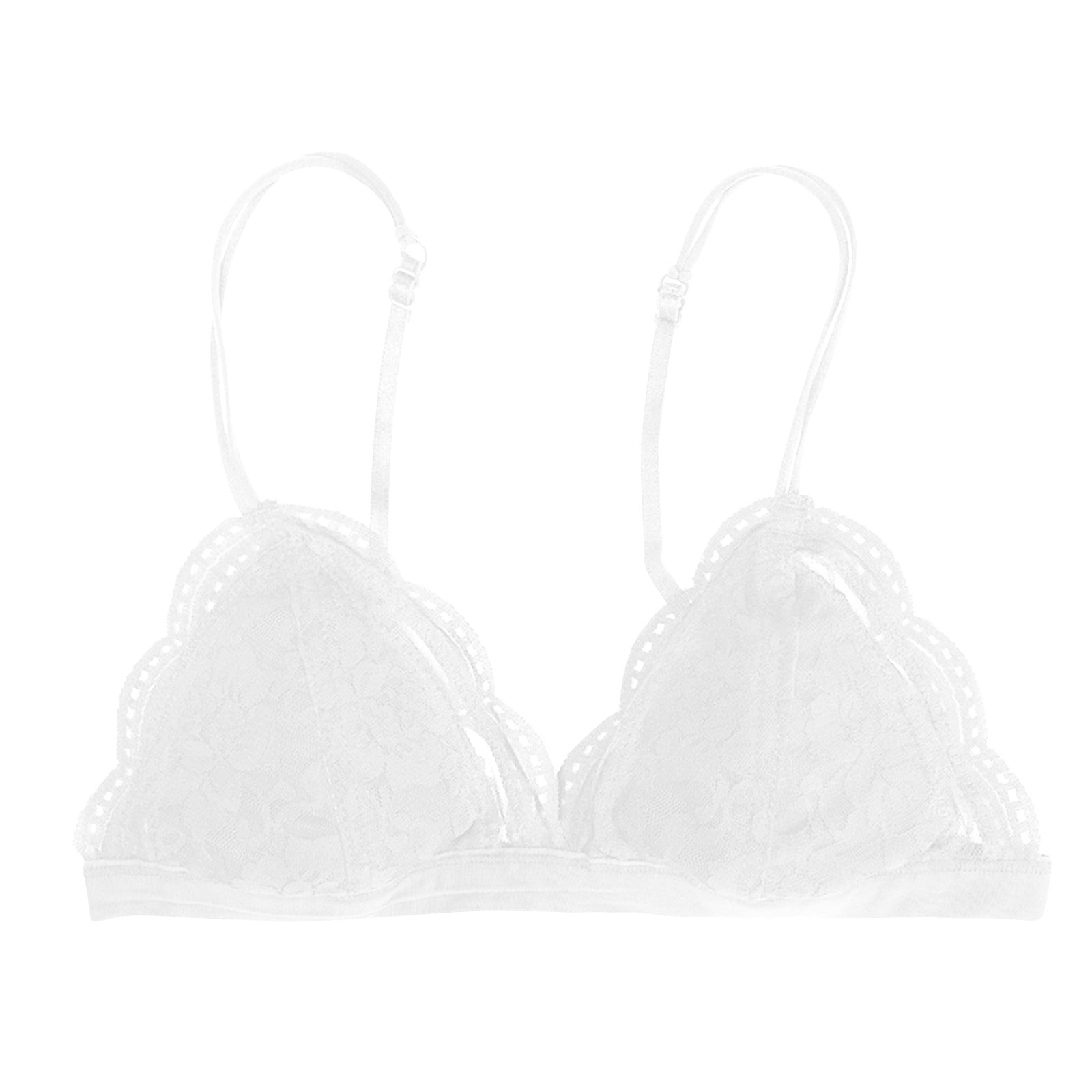 Chunleiiii Womens Sexy Strapless Bra Removable Triangular Cup Lace Comfort Bra
