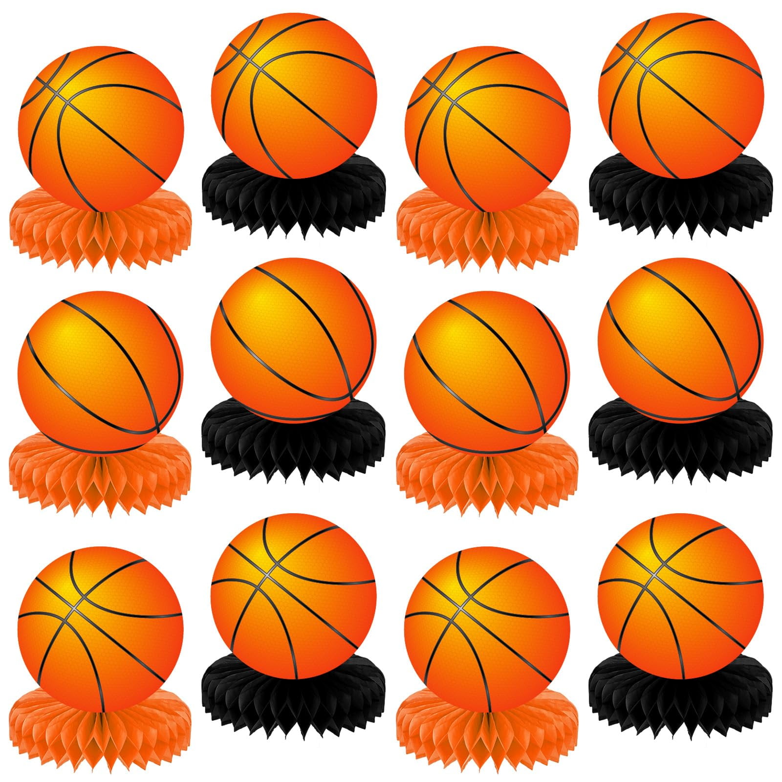 Chunnin 12Pcs Basketball Honeycomb Centerpiece Basketball Birthday ...