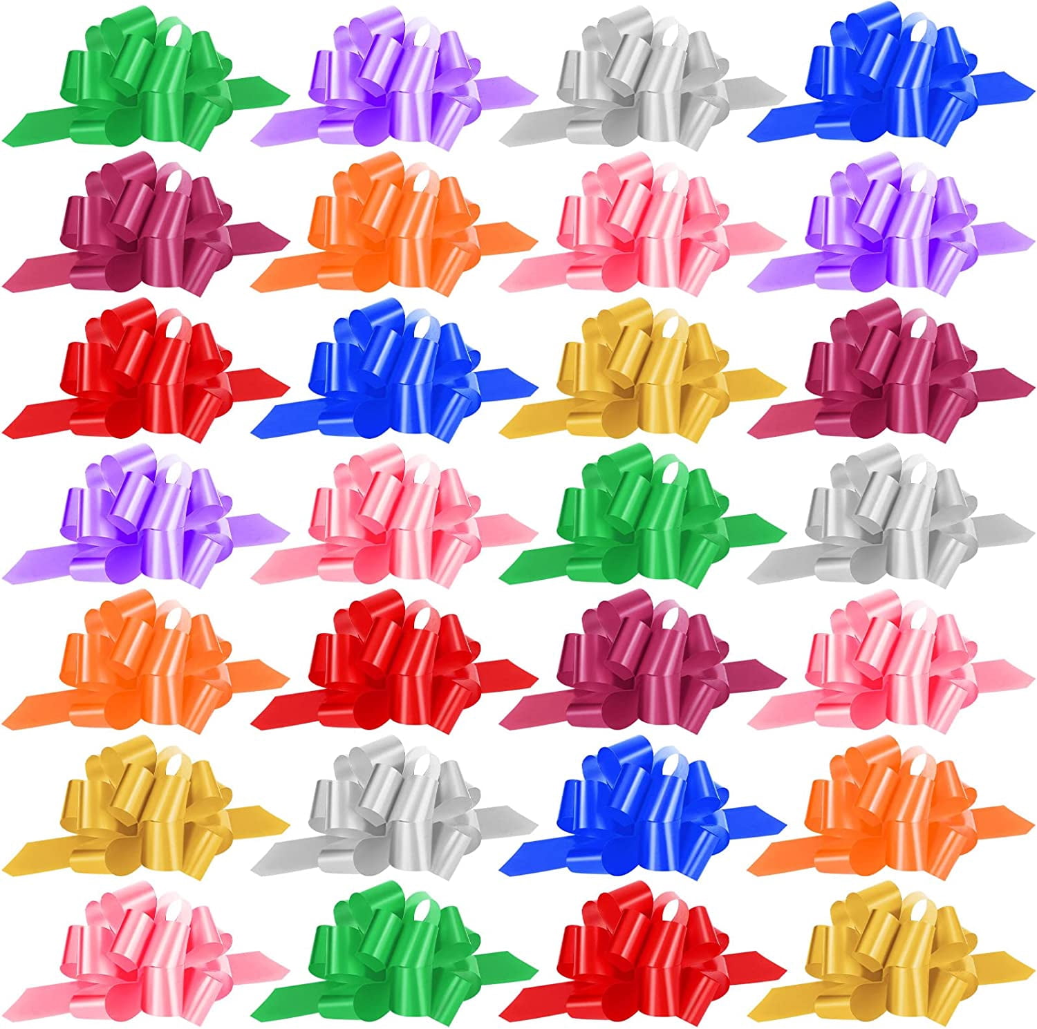Chunyin 72 Pcs 5 Inch Pull Bows for Gift Wrapping Waterproof Wrap ...