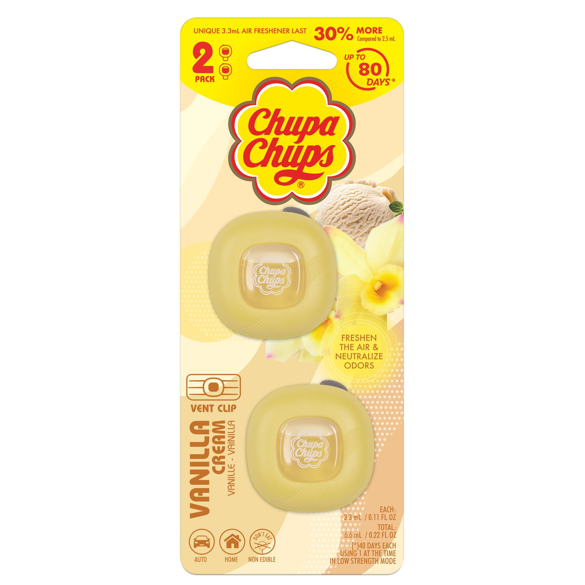 Chupa Chups Car Air Freshener, Vanilla Cream - Long Lasting Car ...